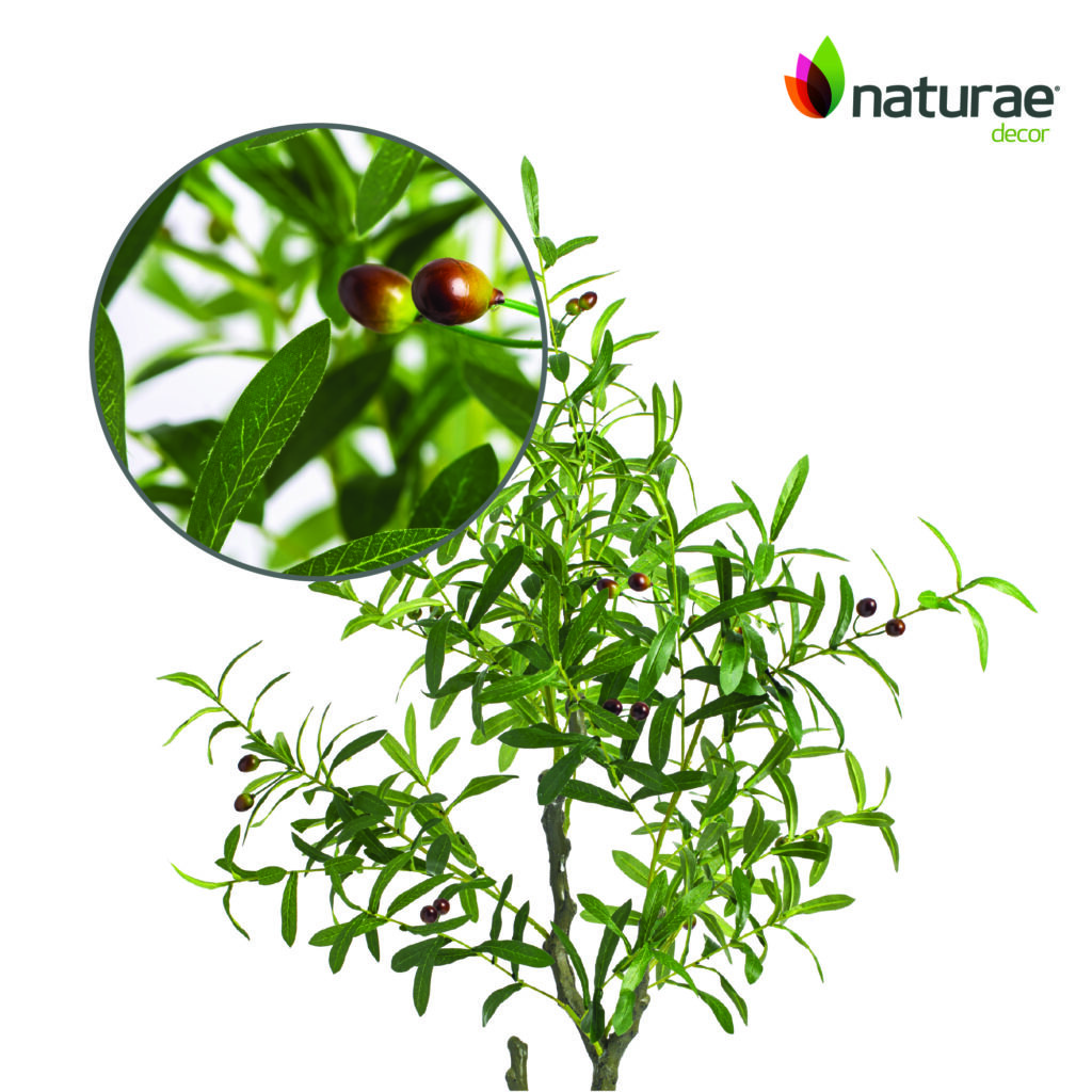 Artificial 49" Olive Tree in Black Pot